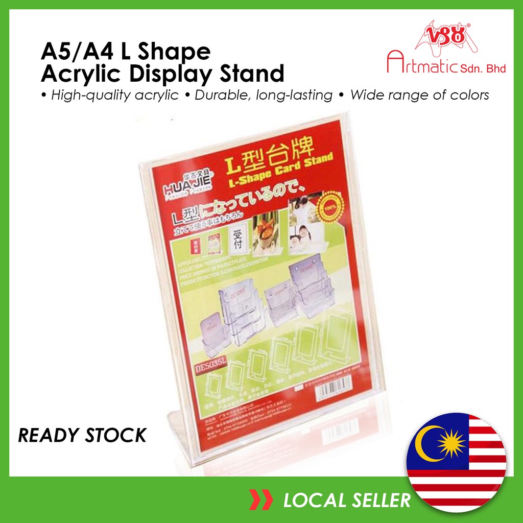 ARTMATIC | Acrylic L-Shaped Display Stand L Shape A4/A5 (Potrait ...
