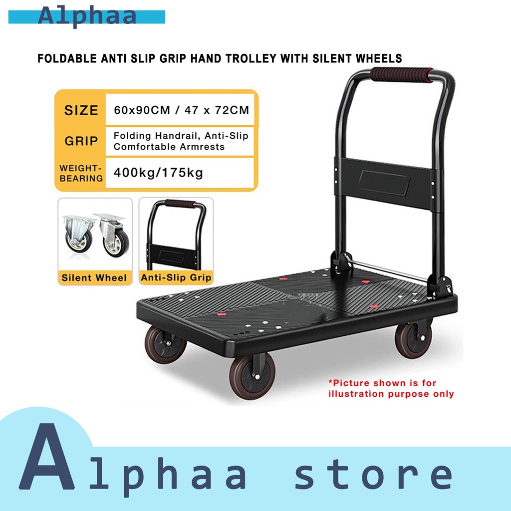 Foldable Anti Slip Grip Hand Trolley Load Weight 400kg/Heavy Duty ...