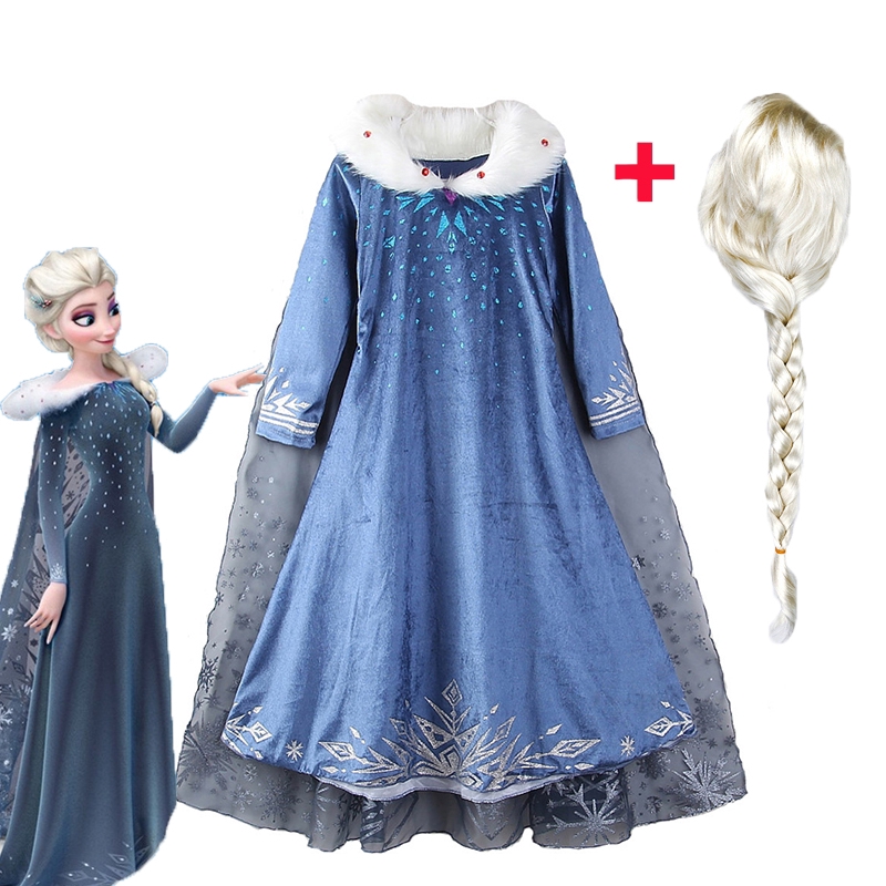 Frozen 2 Costume Girls Elsa 2 Dress Kids Birthday Snow Queen Outfit ...