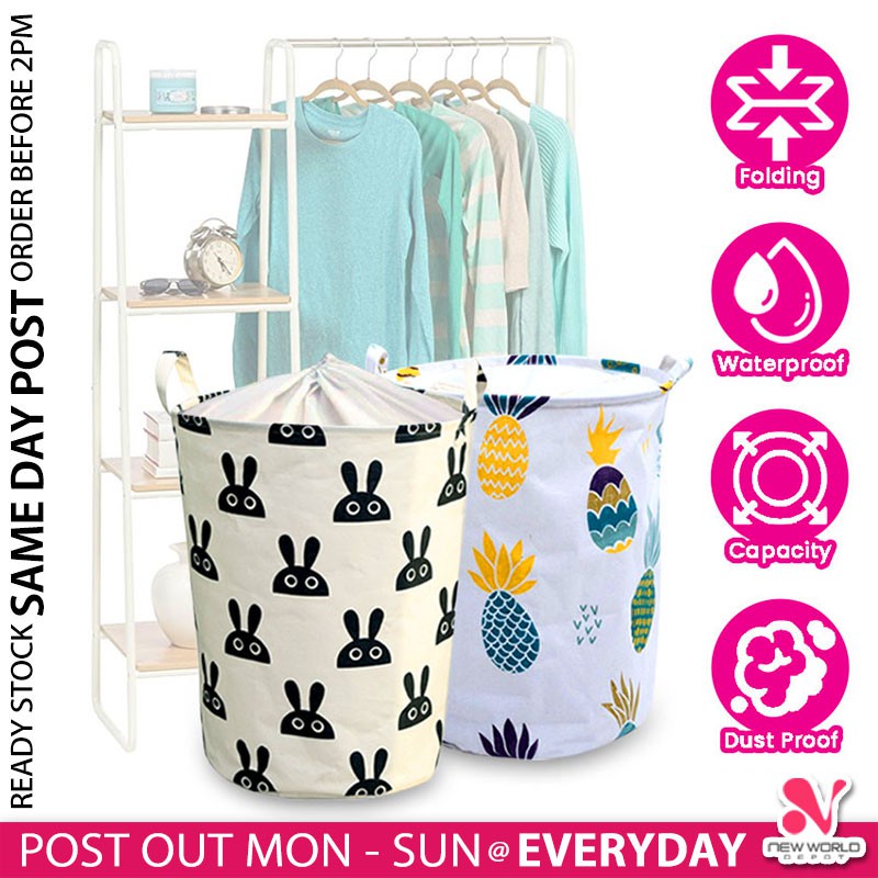 STRING TIE 》 XL XLarge 41x37cm Laundry Basket Bag Clothes Cloth Storage ...