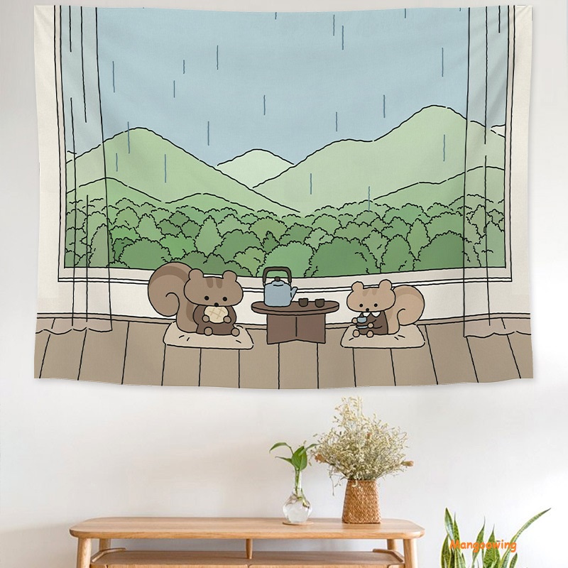 Custom Tapestry Cartoon Cute Wall Hanging Cloth Home Decoration Thicken ...