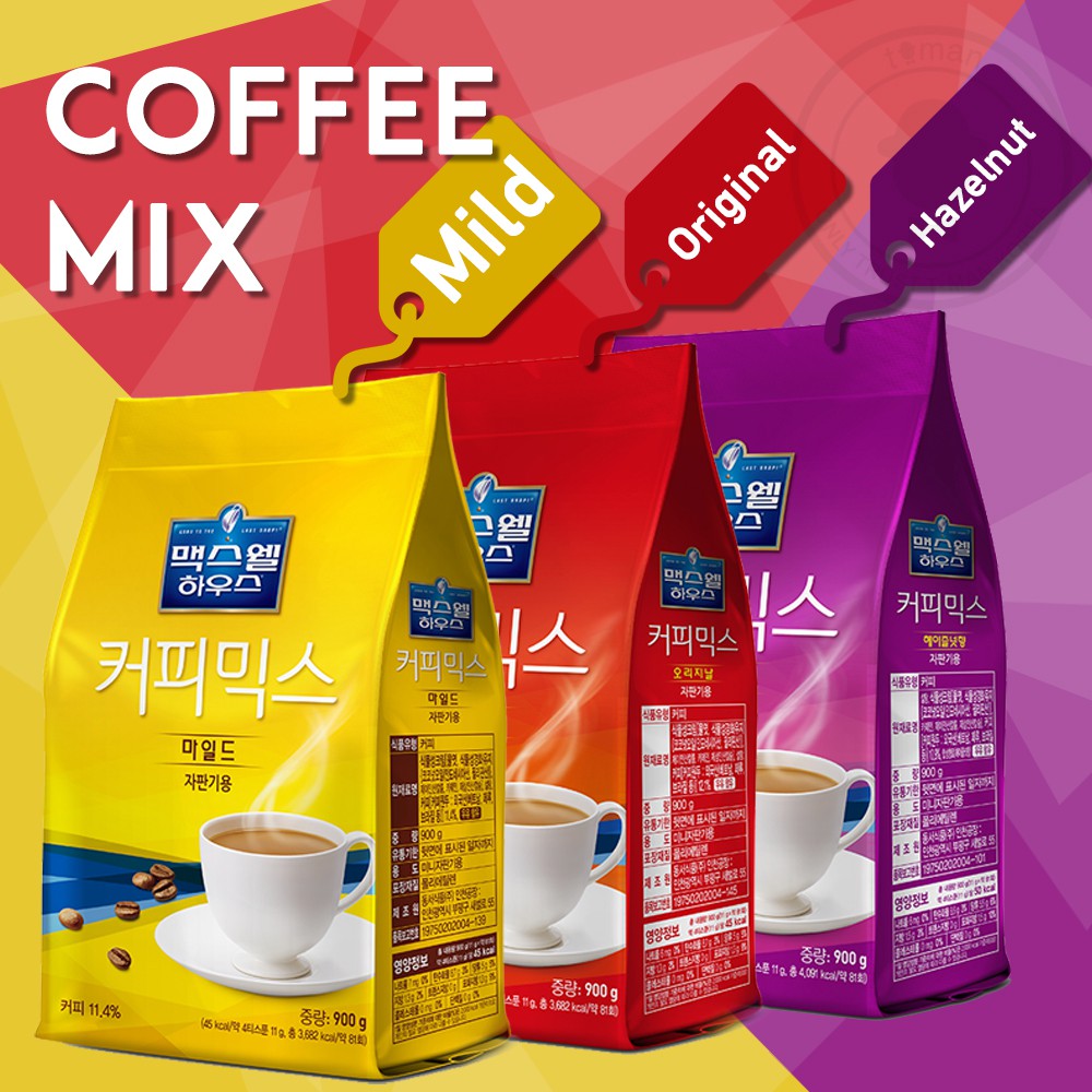 Maxwell House Coffee Mix in 3 types / Mild / Original / Hazelnut / 900g ...