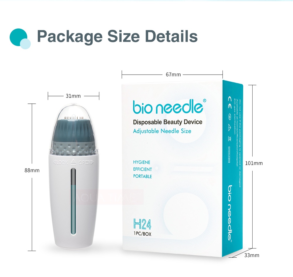Bio Needle H24 Pins Adjustable Length Titanium Microneedling Hyaluronic ...
