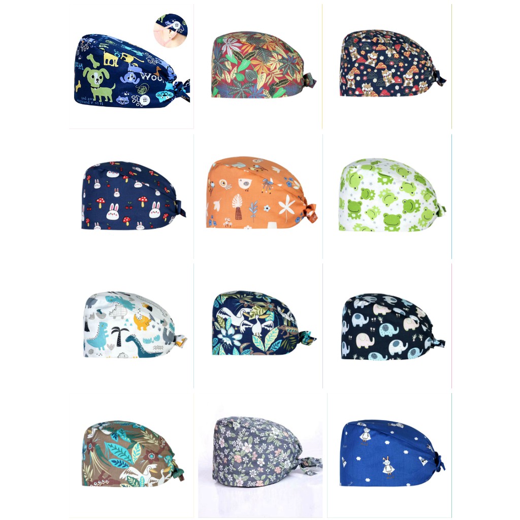 Adjustable Work cap Surgical Caps Scrub hat Print caps | Shopee Singapore