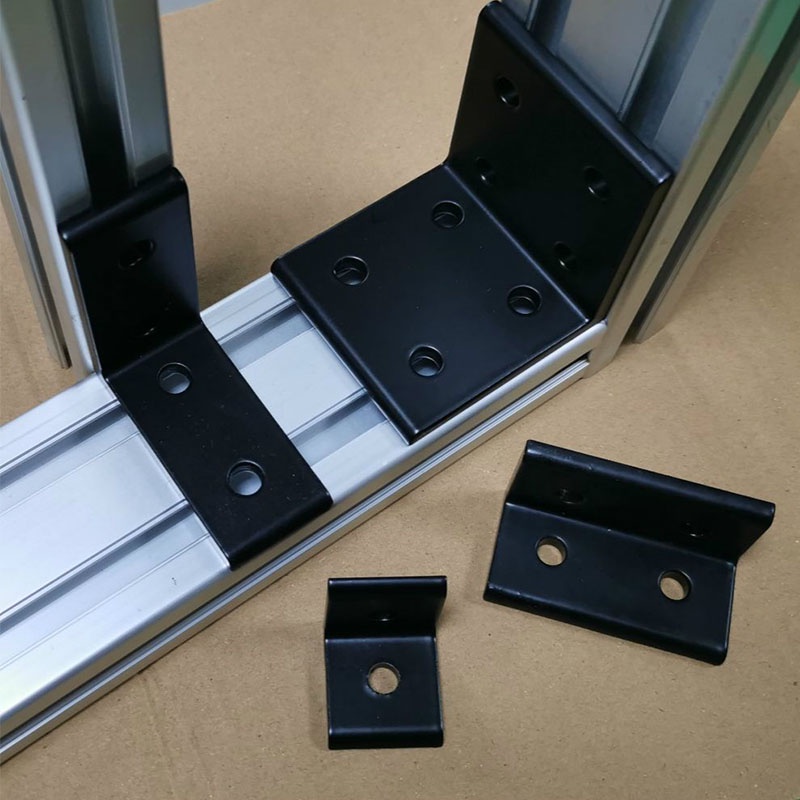 1PC 2020 2040 4080 L Shape Black Brackets Corner Fitting Angle Aluminum ...