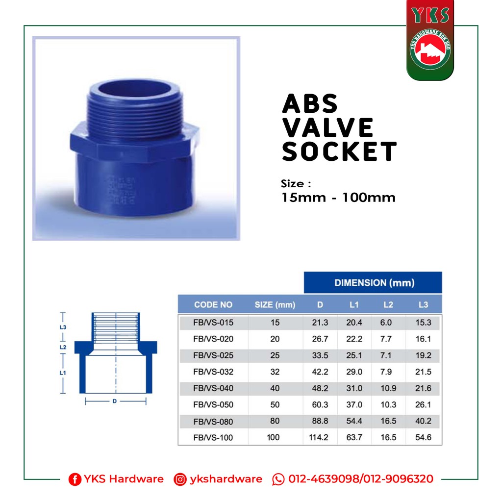 ABS VALVE SOCKET - Pipe & Fittings System | Shopee Singapore