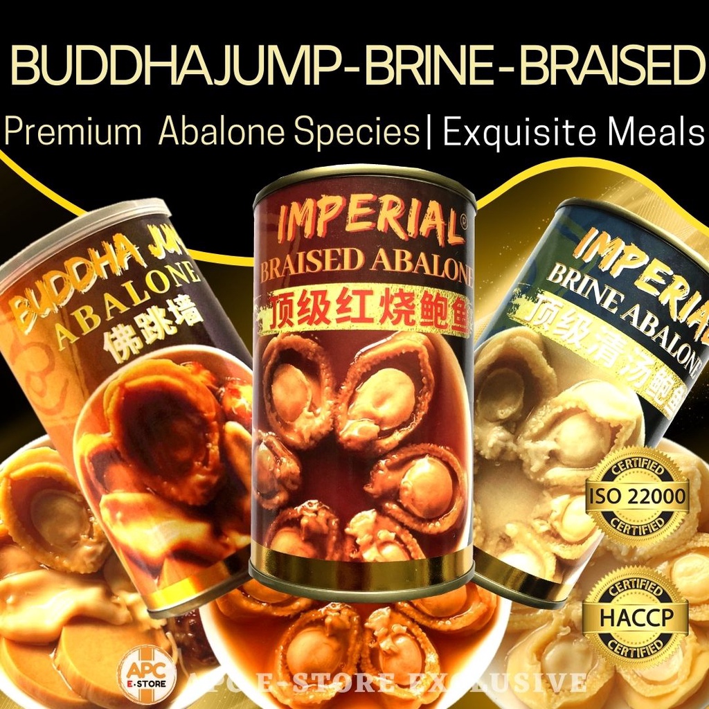 [PREMIUM ABALONE SPECIES] CANNED ABALONES [BUDDHA JUMP | BRINE ...