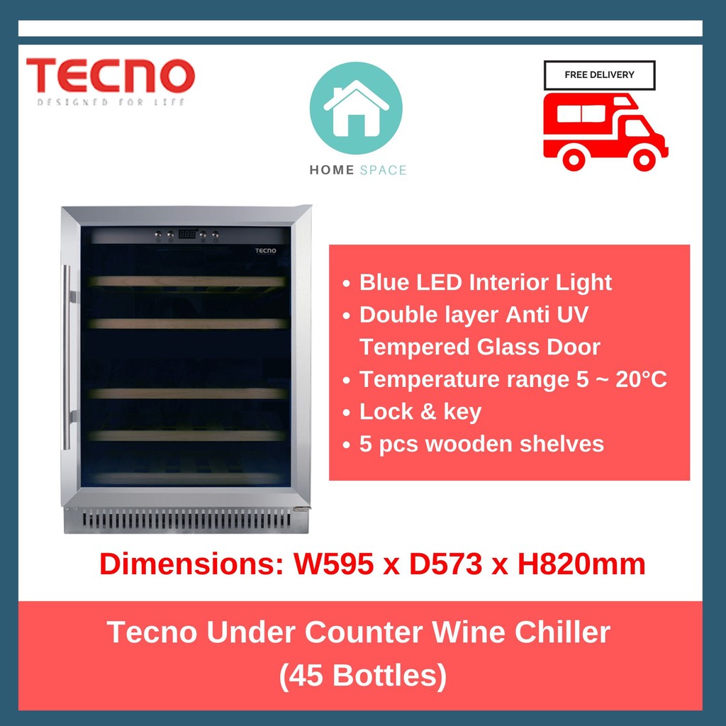 TECNO UNDER COUNTER WINE CHILLER (45 Bottles), SW51 | Shopee Singapore