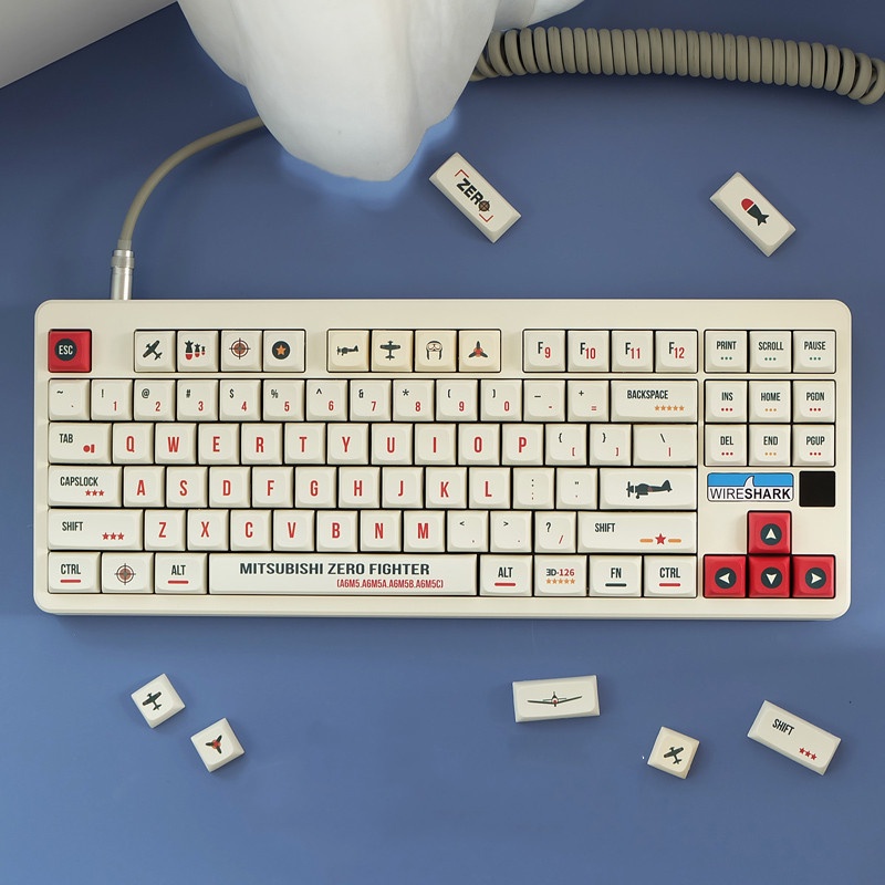 Mitsubishi Zero Fighter 162 Keys PBT Dye-Subbed XDA Profile Keycaps Set ...