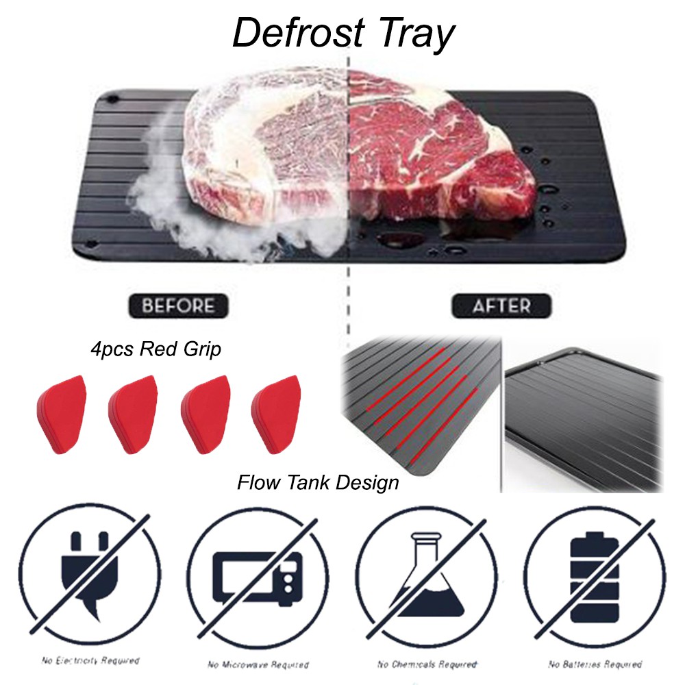 Fast Defrost Tray Thaw Frozen Meat Quick Melt Plate Board Microwave ...