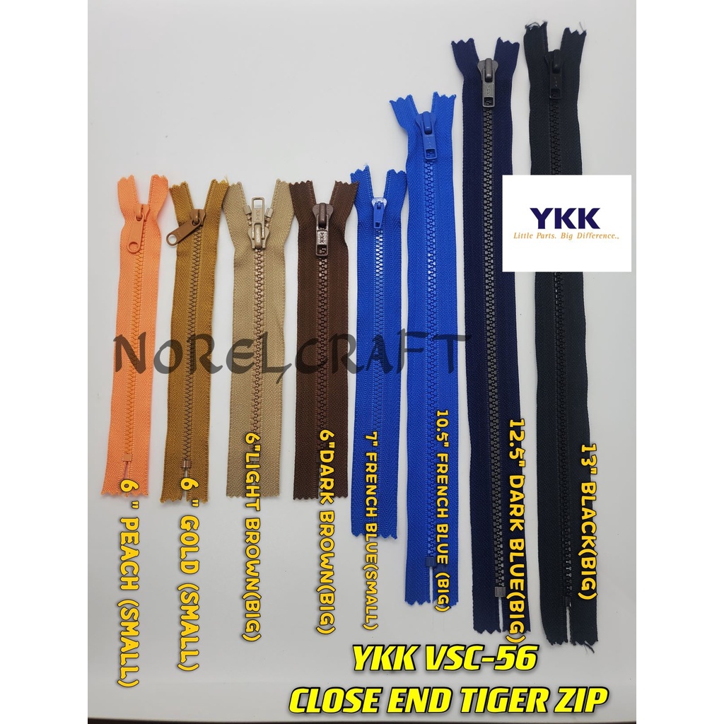 6" - 13" YKK CLOSE END VSC -56 ZIP / YKK PENSIL BOX ZIP / YKK CRAFT ZIP | Shopee Singapore