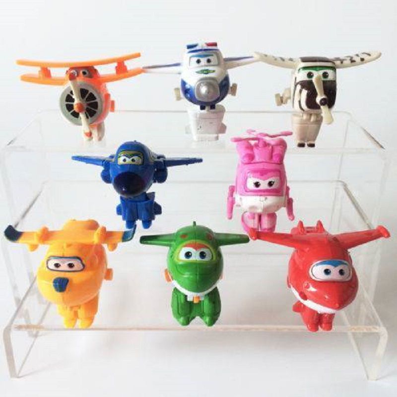 8pcs Collectible Super Wings Mini Planes Toys Including Figures ...