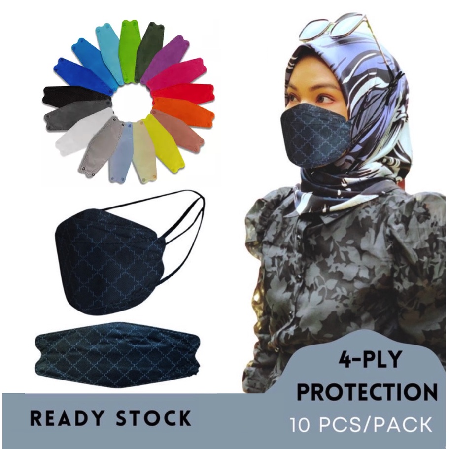 10pcs KF94 Mask Headloop Mask HIJAB Mask KF94 Headloop Face Mask Head ...