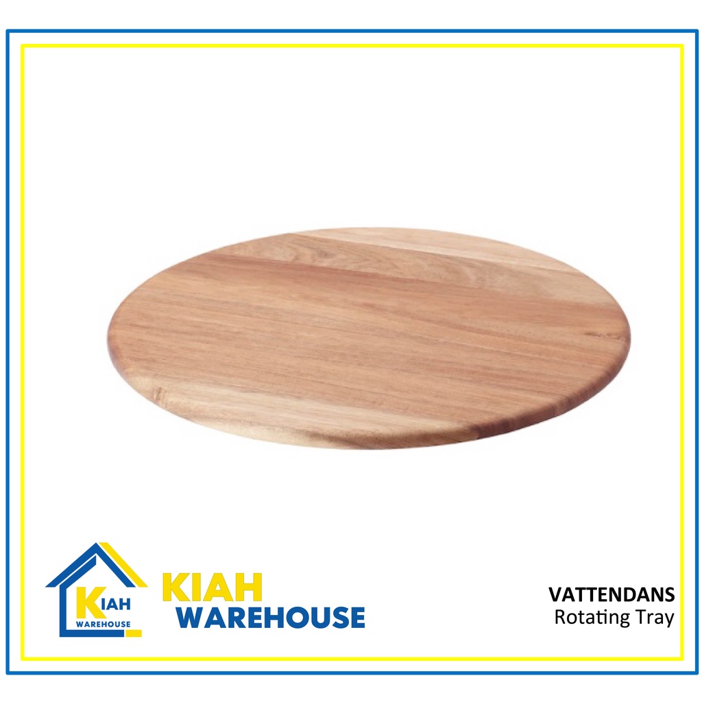 VATTENDANS Lazy Susan Rotating Tray Solid Wood Serve Tray Papan Pusing ...