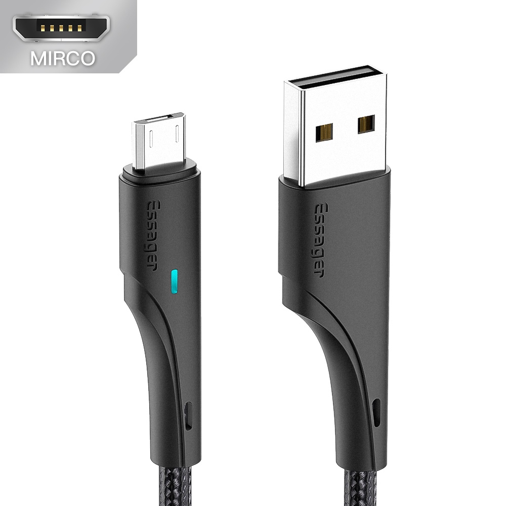 Essager 3A Type C/Micro/iP Usb 0.25m/1m/2m/3mFast Charging Cable Data ...
