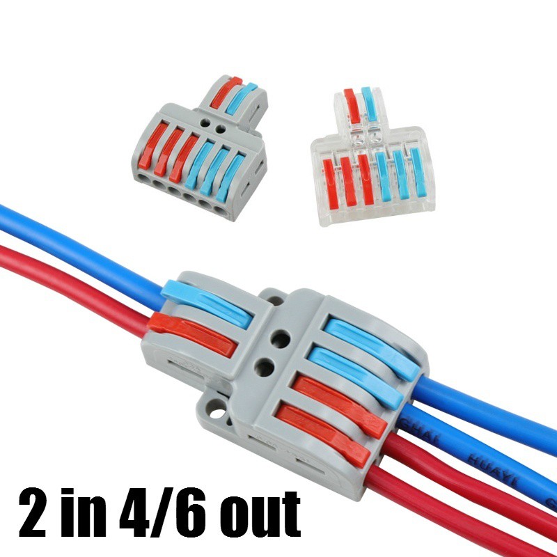 1PCS Wire Connector 2 In 4/6 Out Wire Splitter Terminal LT-422 623 ...