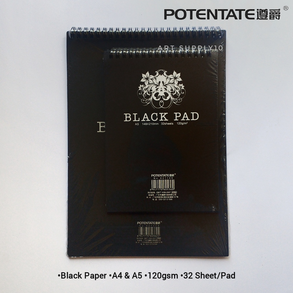 Potentate Black Pad A4/A5 - Black Paper | Shopee Singapore
