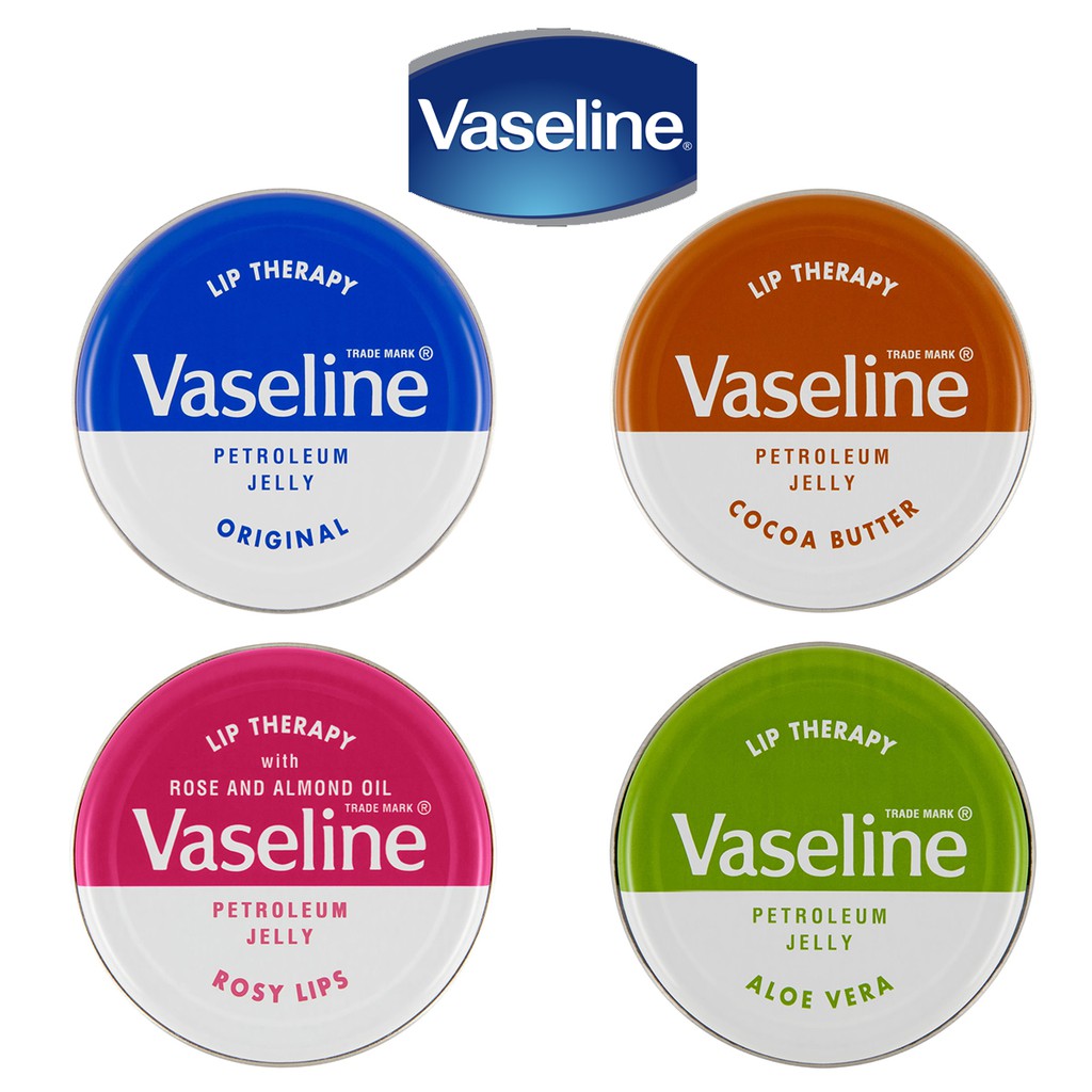 Vaseline Lip Therapy Petroleum Jelly Original Blue | Aloe Vera | Rosy Pink | Cocoa Butter 20g ...