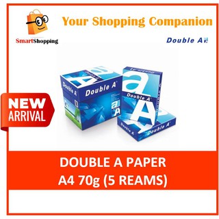 Double A - 70gsm A4 paper(1 Carton / 5 Reams) Premium Copier Paper A4 ...