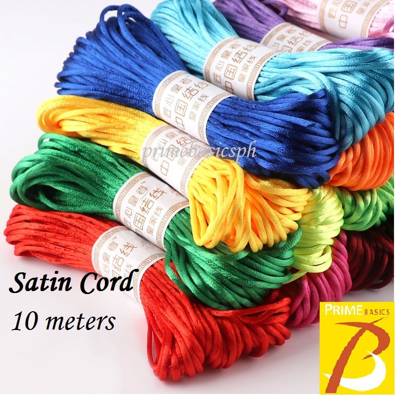 10 meters Cord Silk Satin Knotting Cord 2mm Rattail cord DIY Arts ...