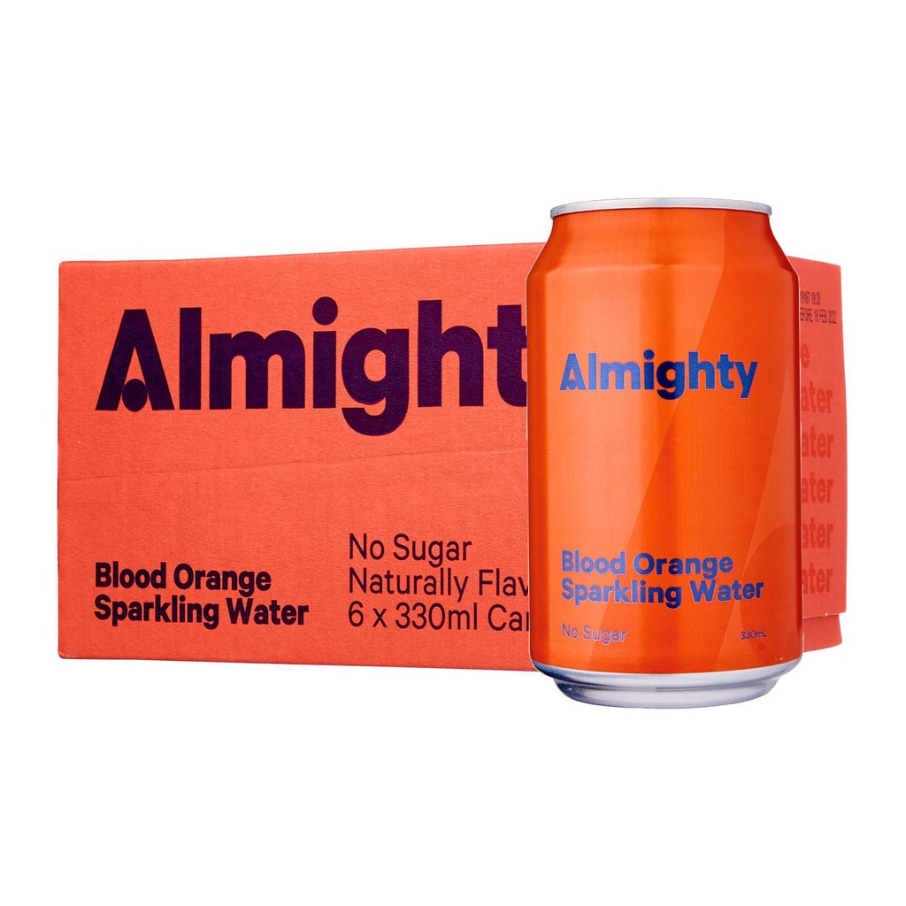 Almighty Sparkling Water - Blood Orange - 330ml x 6 pack | Shopee Singapore