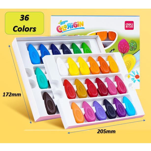 (12/24/36 Colors) Dew Drop shaped Crayons Safe Non-Toxic Washable for ...