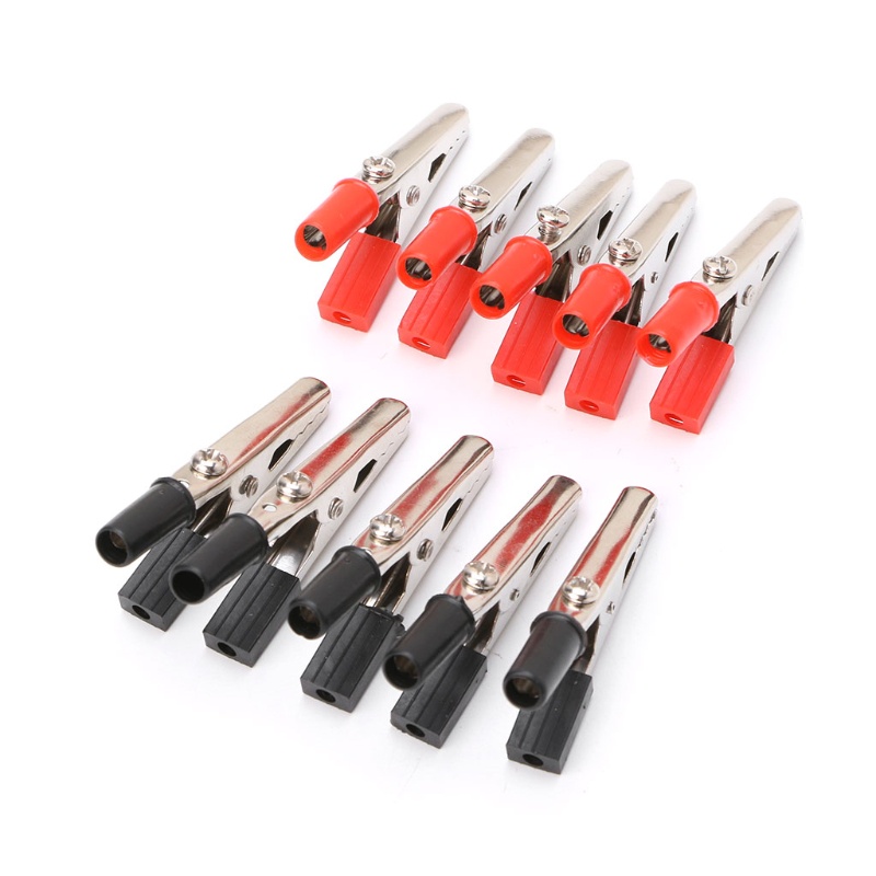 PCF* 10X Insulated Crocodile Clips Plastic Handle Cable Lead Testing ...