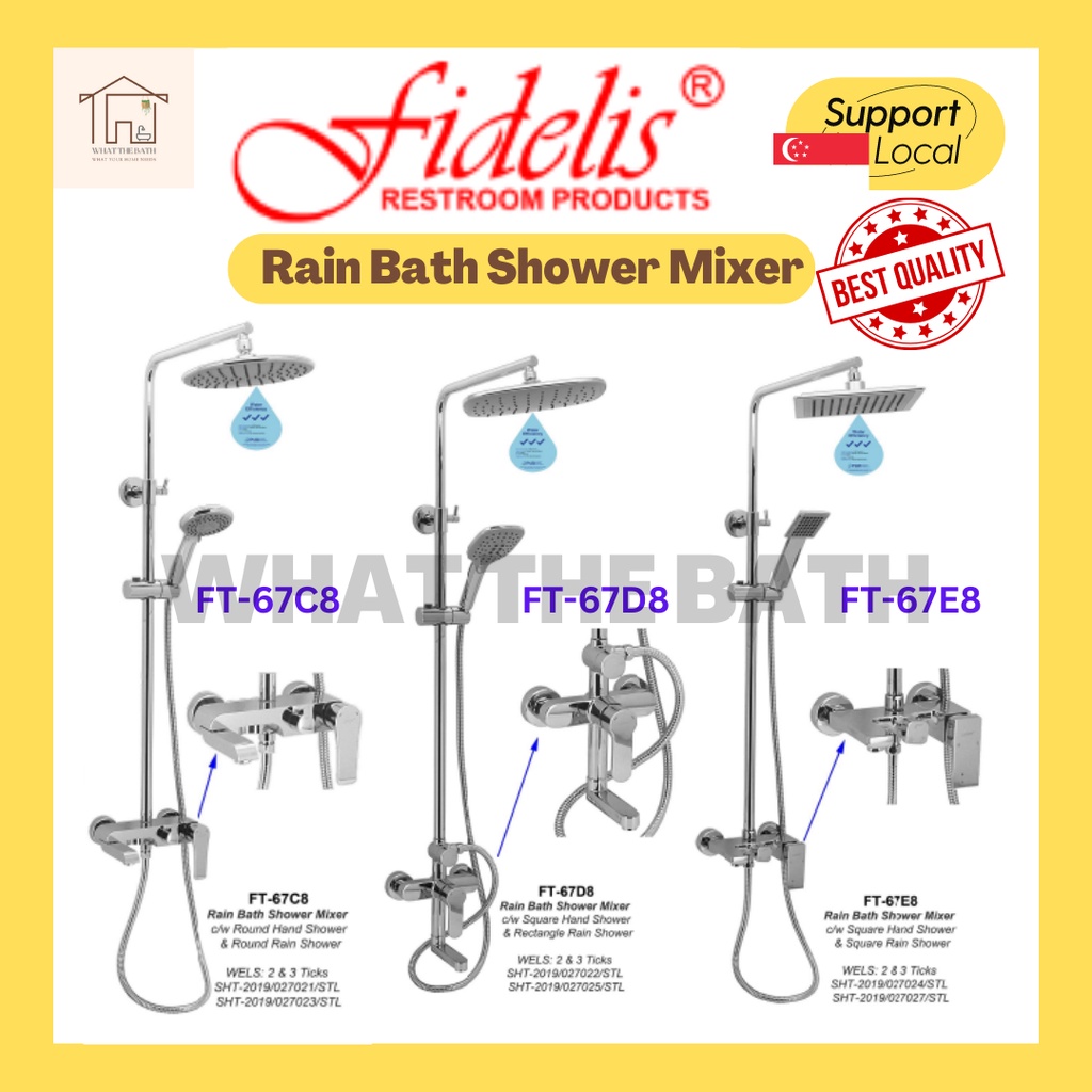 [SG SELLER] Fidelis Rain Bath Shower with Mixer Set/ FT 67C8 / FT 67D8 / FT 67E8 (Free Delivery ...