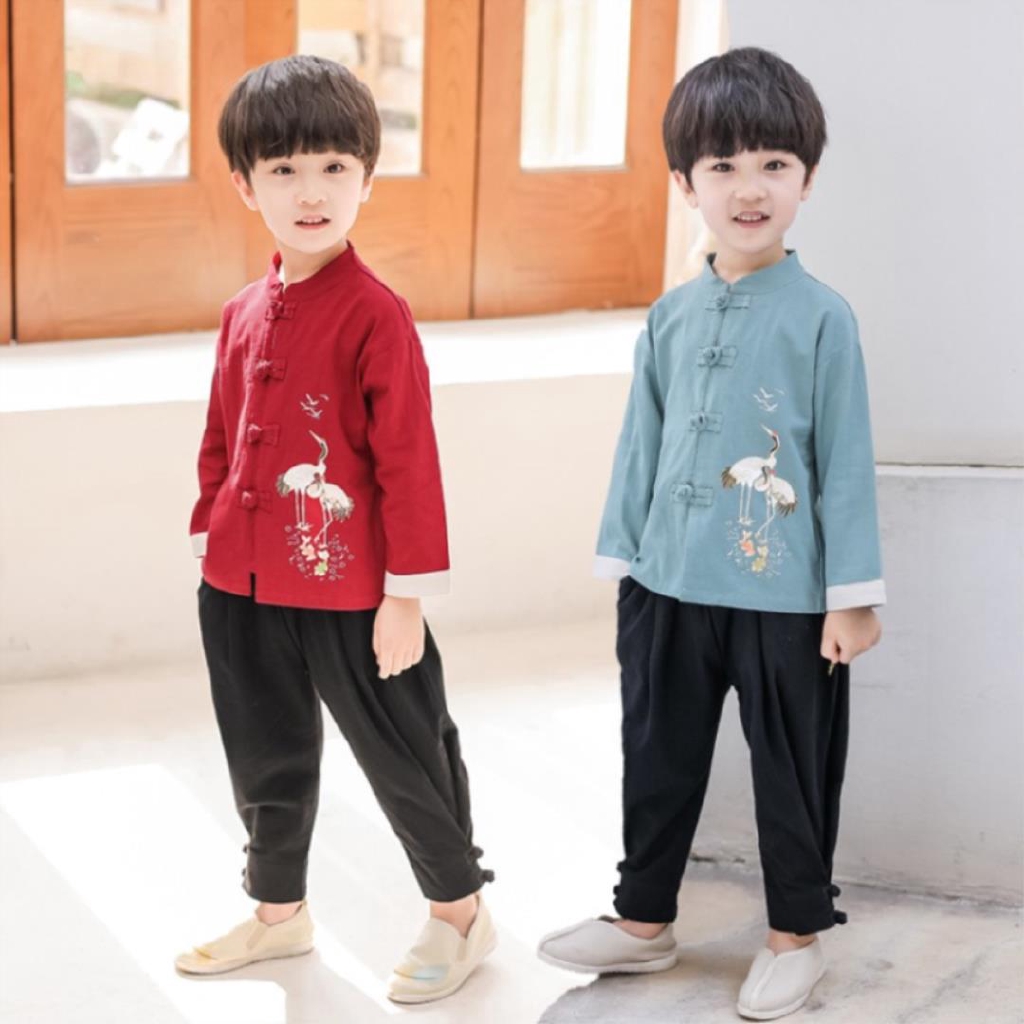 Chinese Style Baby Boys Birthday Tang Suits Long Sleeve Cotton Children ...