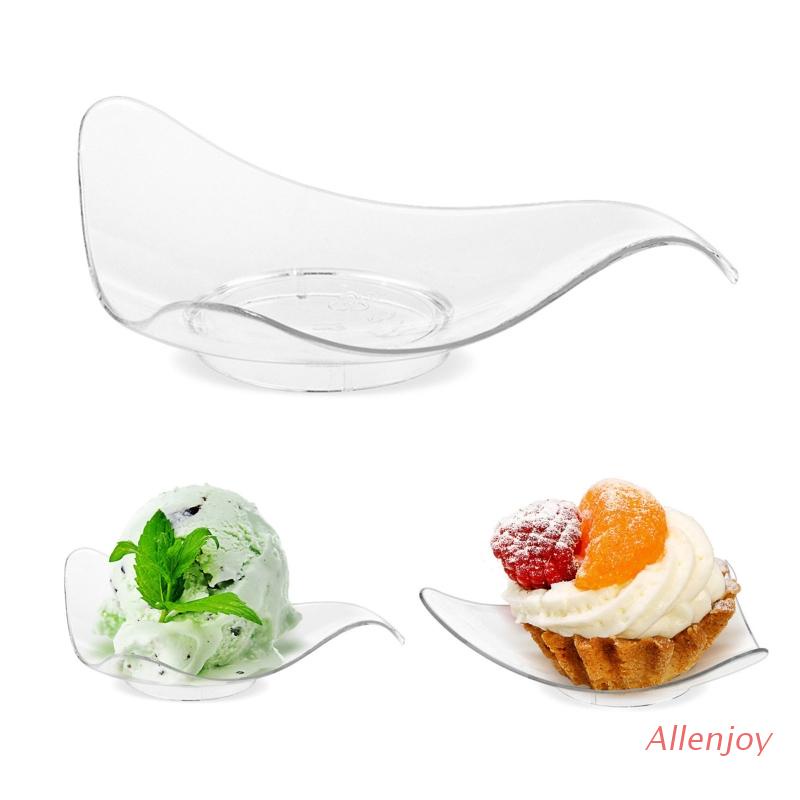 JOY Set of 24 Mini Dessert Plates Disposable Appetizer Plate Clear Ice ...