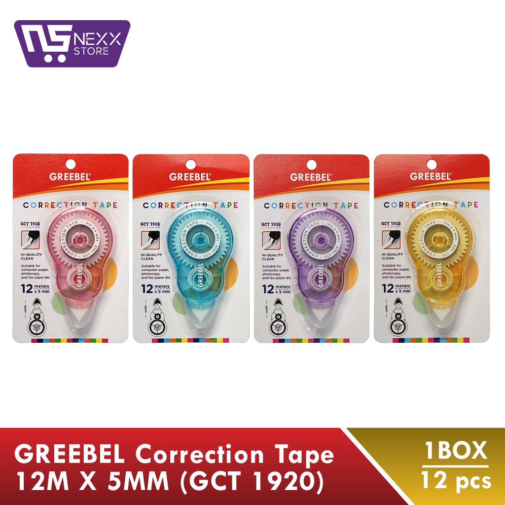 GREEBEL Correction Tape 12M x 5mm (GCT 1920) | Shopee Singapore