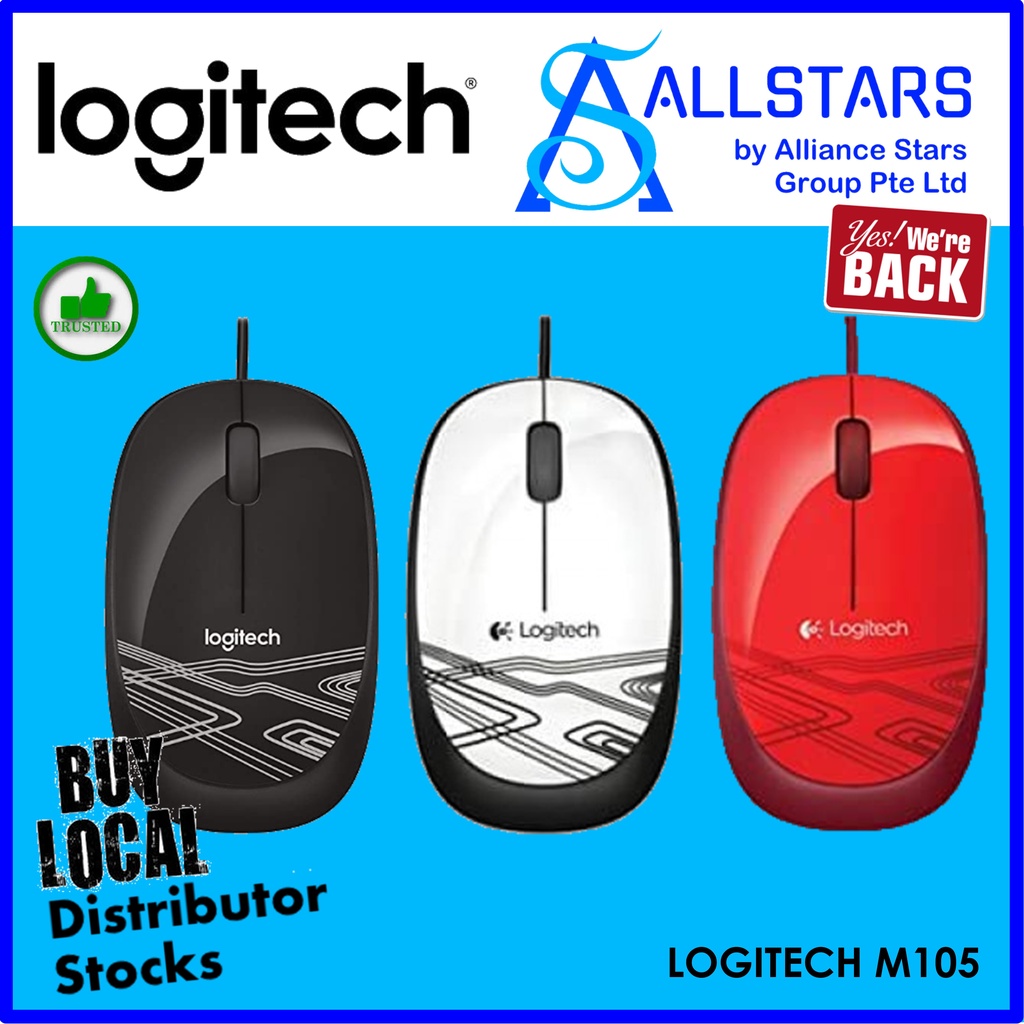 LOGITECH M105 USB WIRED MOUSE (WRTY 3YRS W/BANLEONG) | Shopee Singapore