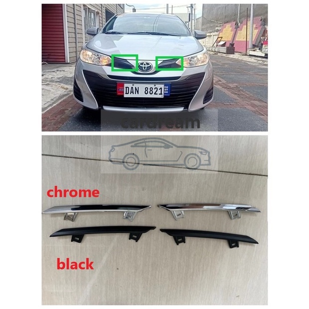 a pair(left and right)Front Grille Garnish for toyota vios 2018 2019 ...