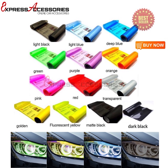 Car Headlamp Headlight Tail Fog Light TailLight Smoke Tint Vinyl Film ...