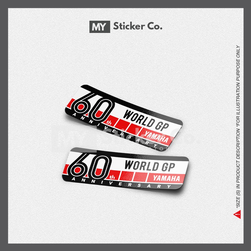 Sticker - Yamaha 60th Anniversary World GP (2 Pieces/Set) | Shopee ...