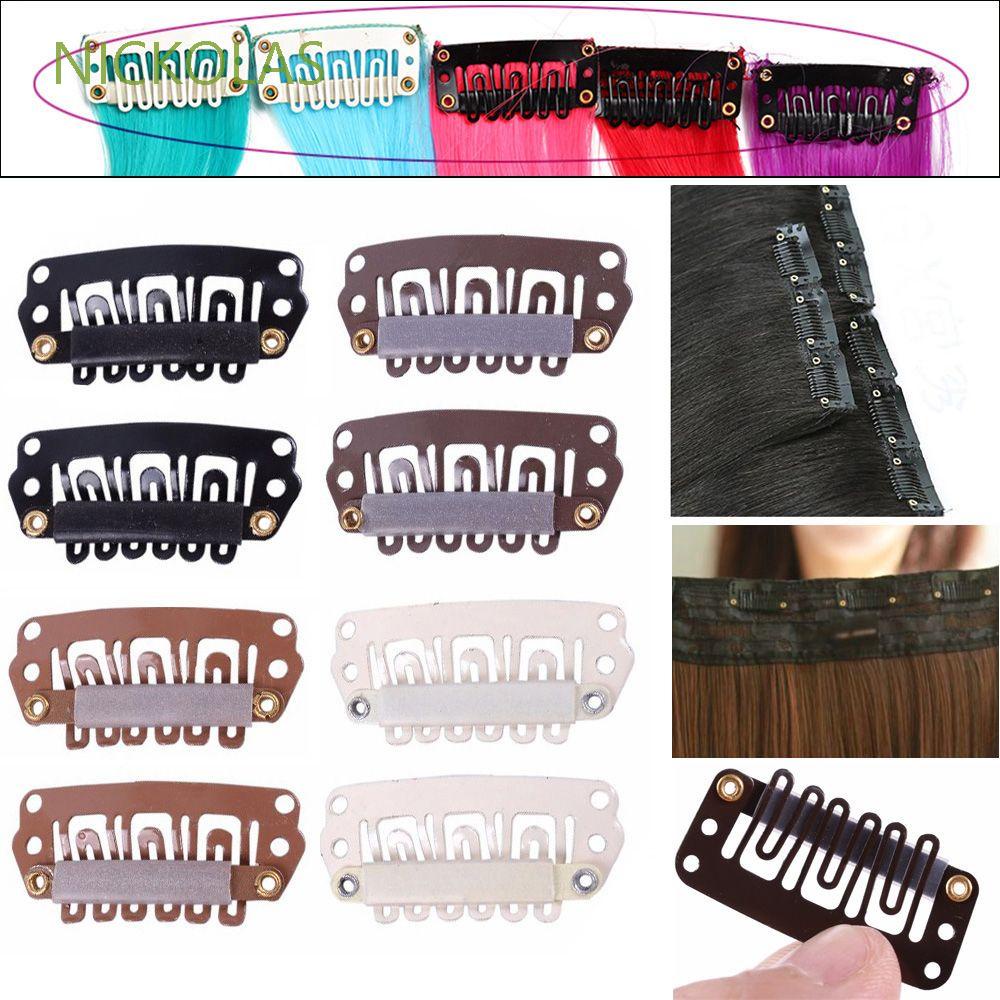 BANGFU Women Hair Extension Clips Metal Hair Snap Clips Wig Clips With ...