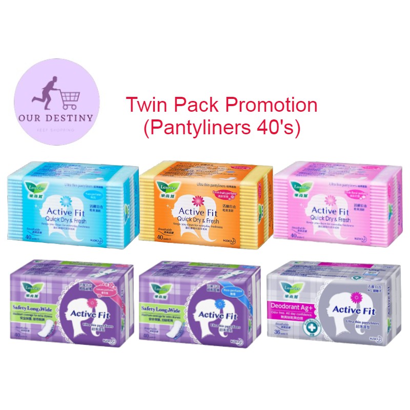 Laurier Active Fit Pantyliner 40's (Single Pack / Twin Pack) | Shopee ...
