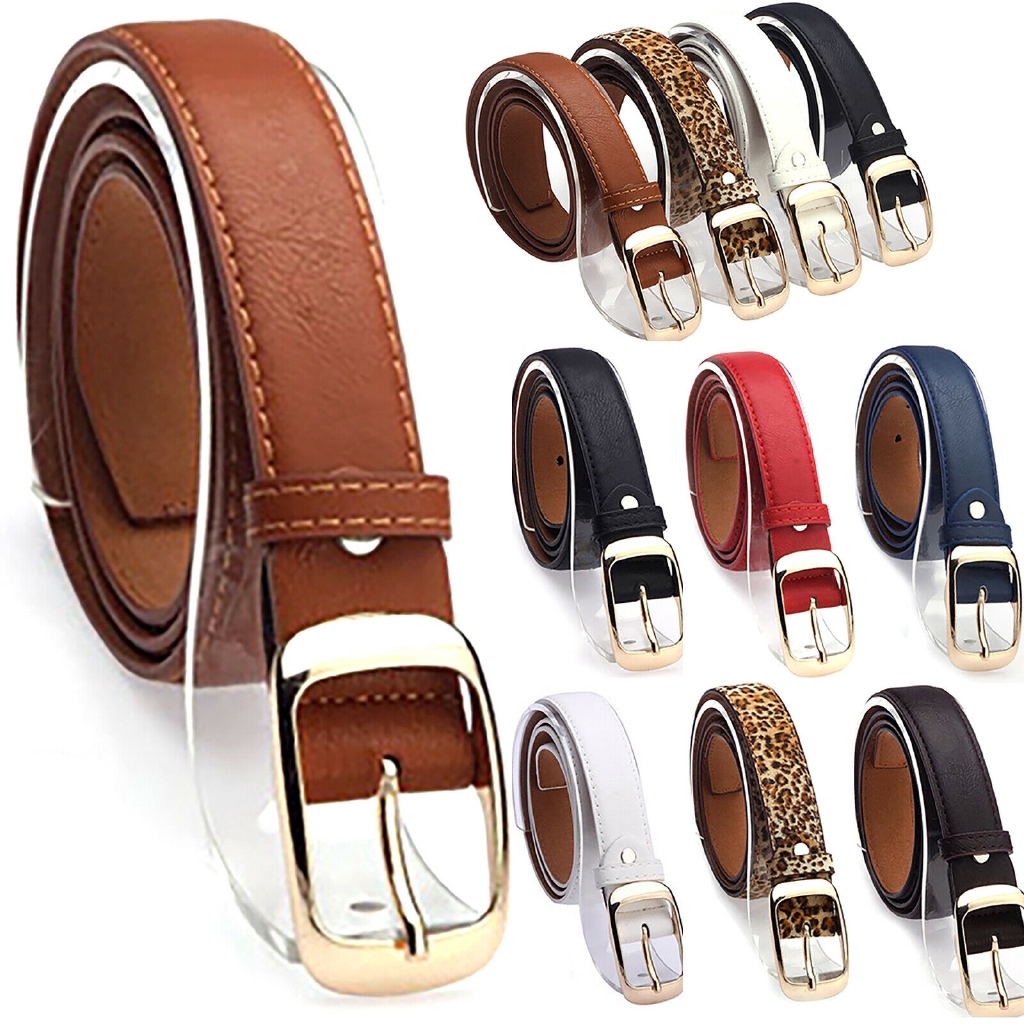 New Men Women Leopard Leather Buckle Waist Retro Belt Elastic Stretchy ...