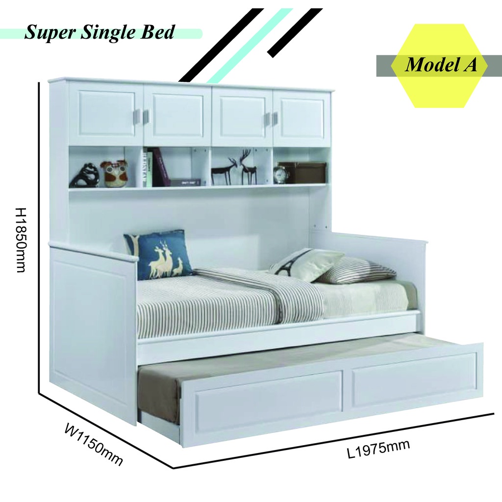SUPER SINGLE BED /PULL OUT BED/STORAGE BED/BEDFRAME WITH PULL OUT/BED ...