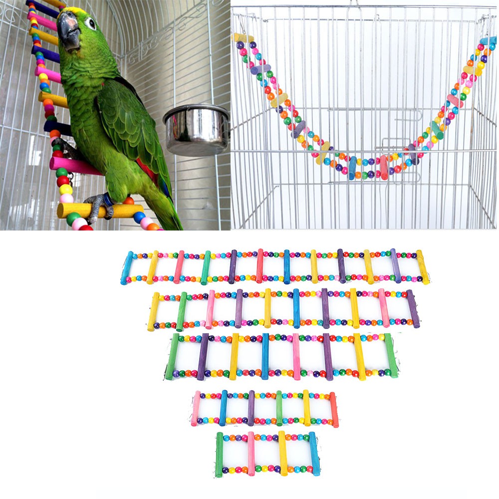 Stock Pet Bird Wood Ladder Climb Parrot Macaw Cage Swing Shelf Parrot ...