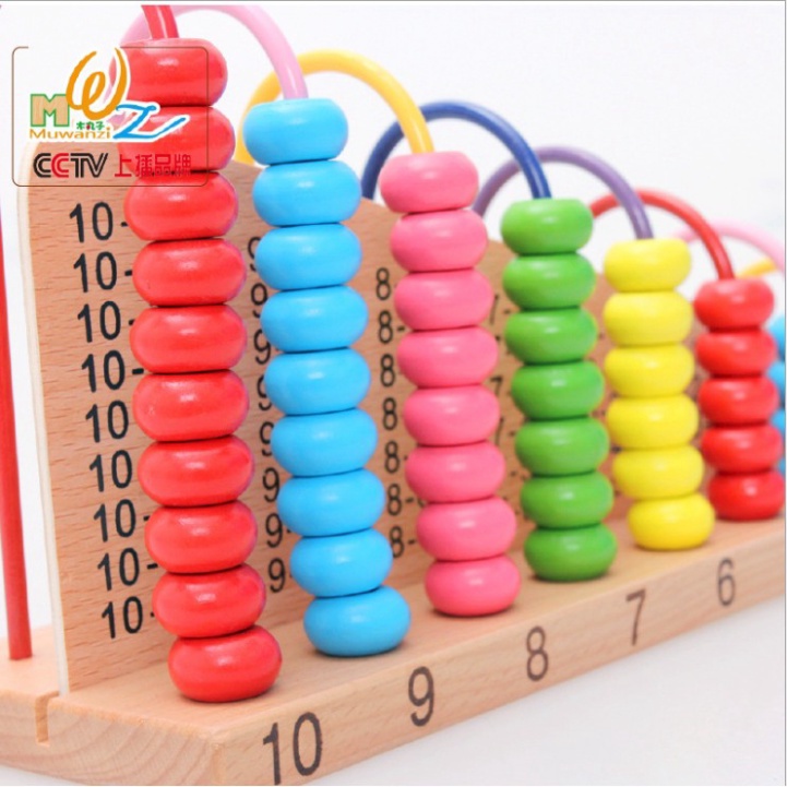 10-column Wooden Abacus Helps Children Learn Math Easily (1002BTG ...