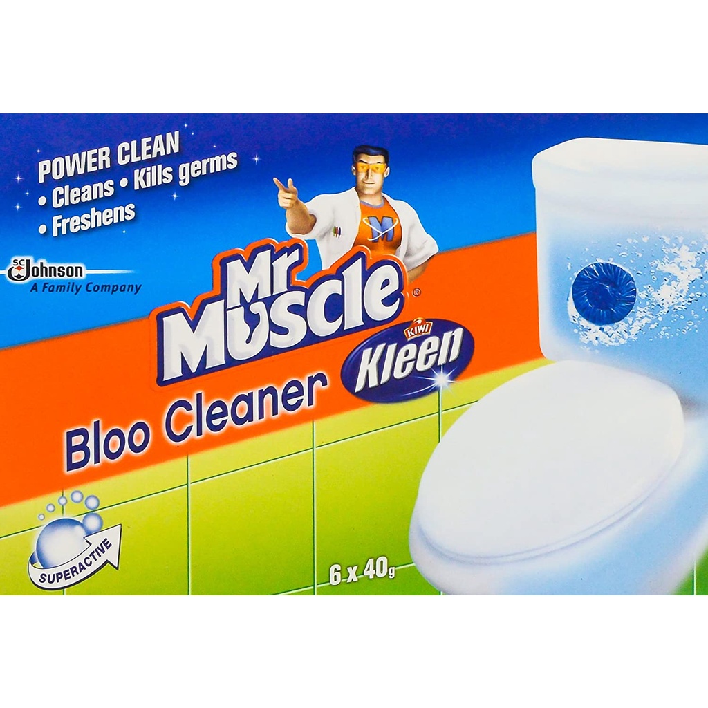 Mr Muscle Kiwi Kleen Toilet Bowl Bloo Cleaner, 40g (Pack of 6) | Shopee ...