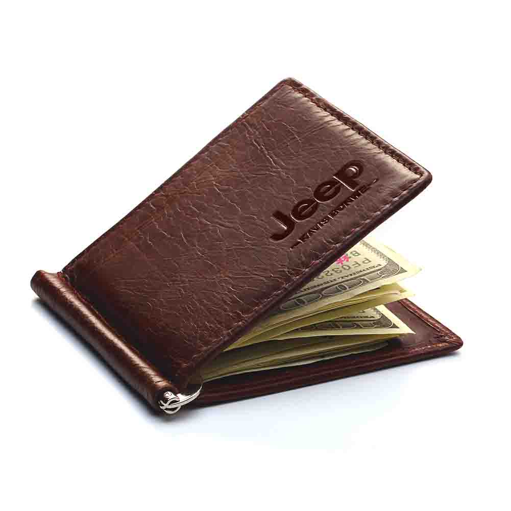 Men Money Clip Genuine Leather Bifold Male Purse Billfold Wallet Card ...