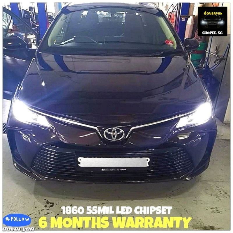 Toyota Altis Corolla Gen 12 - 6500K White LED Headlight Bulb -⭐ Support ...