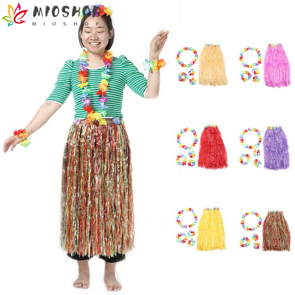 MIOSHOP Hawaiian Hula Skirt Hawaii Party Supplies Party Accessories ...