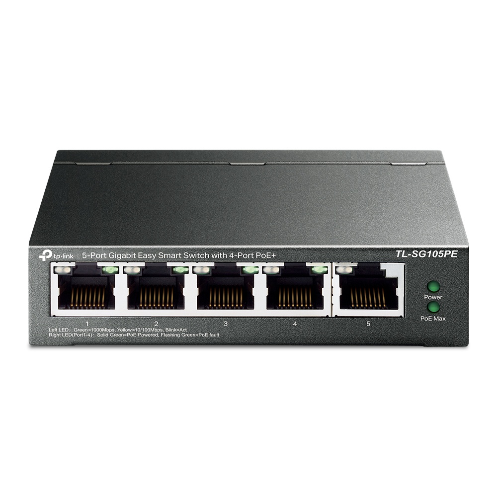 Tp-Link TL-SG105PE 5-Port Gigabit PoE Switch, 4 PoE+ Port @65W, Easy Smart, Plug & Play ...