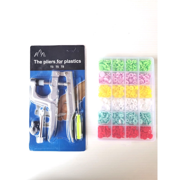 Snap Press Pliers Plastic Snap-On Buttons Fasteners. Installation Punch ...