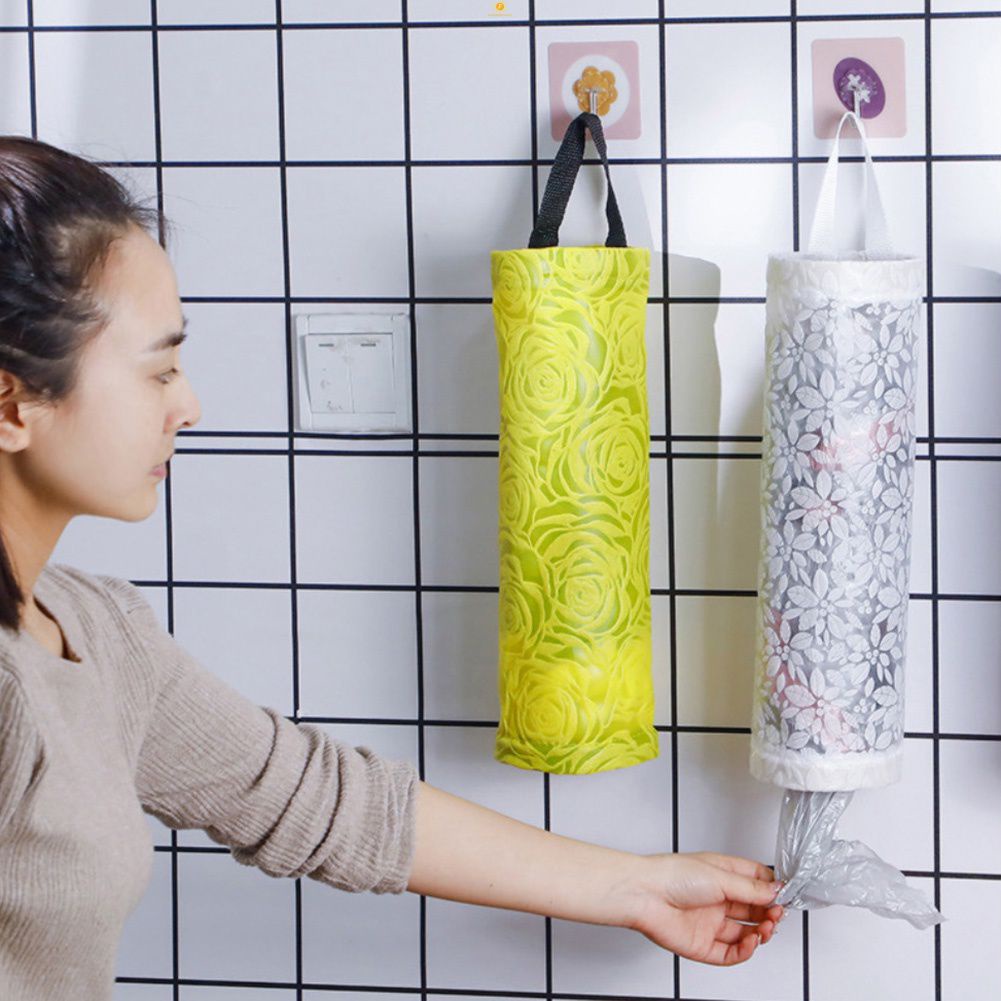 Home Grocery Bag Holder Wall Mount Storage Dispenser Plastic Kitchen ...