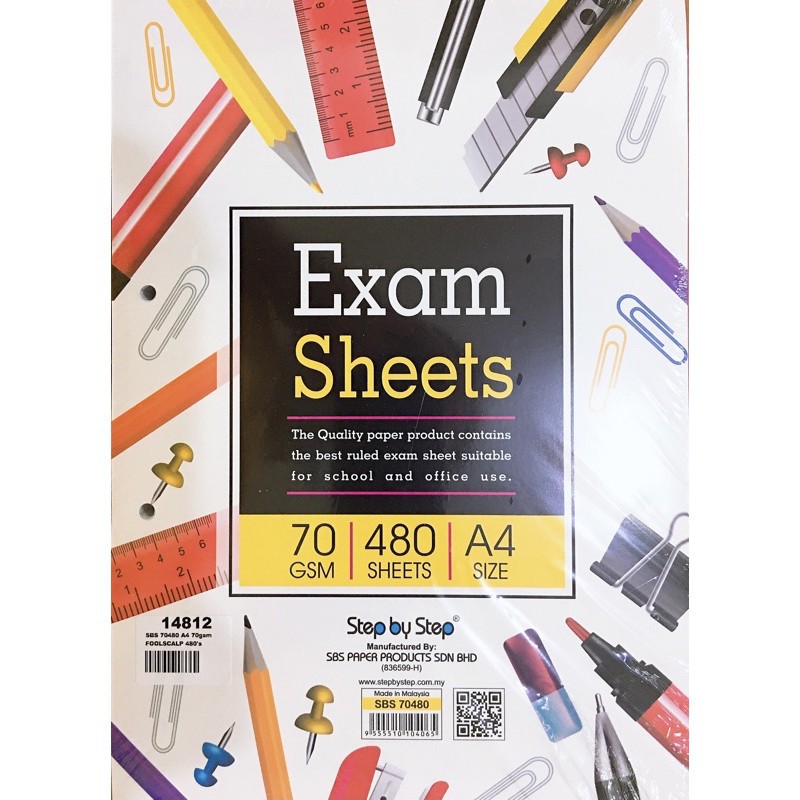 Test Pad / Exam Sheet A4 70gsm 480Sheets | Shopee Singapore