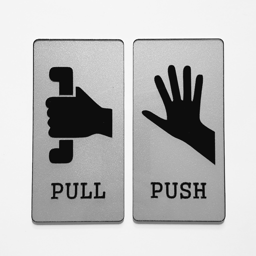 Vlt - (Can Cod!) Large PUSH PULL Door Acrylic SIGN - SIGNAGE CAFE ...